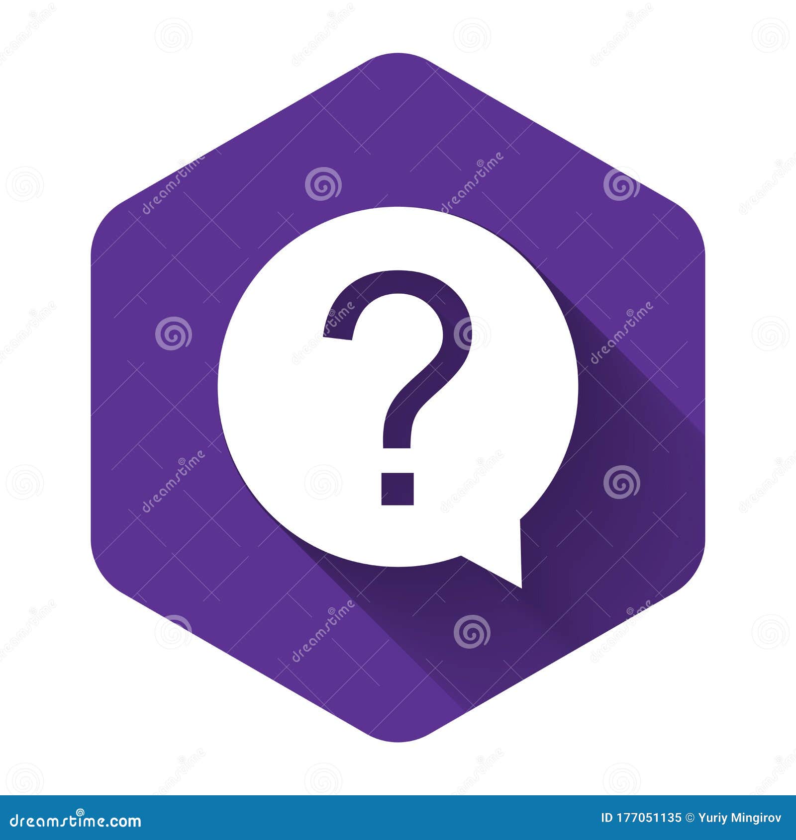 White Question Mark in Circle Icon Isolated with Long Shadow. Hazard ...