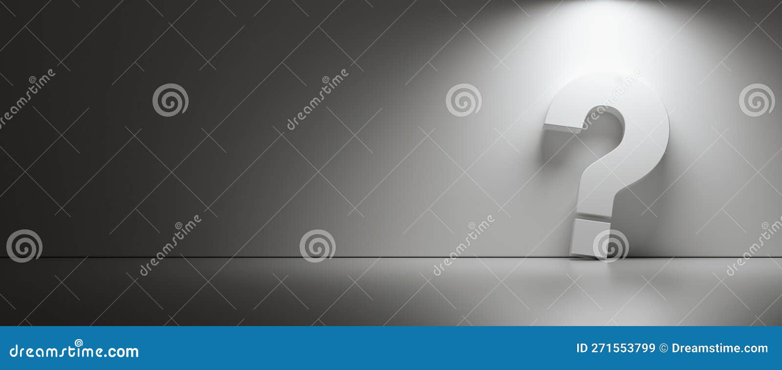 White Question Mark on Dark White Background with Empty Copy Space on ...