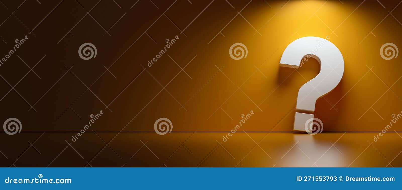 White Question Mark on Dark Orange Background with Empty Copy Space on ...