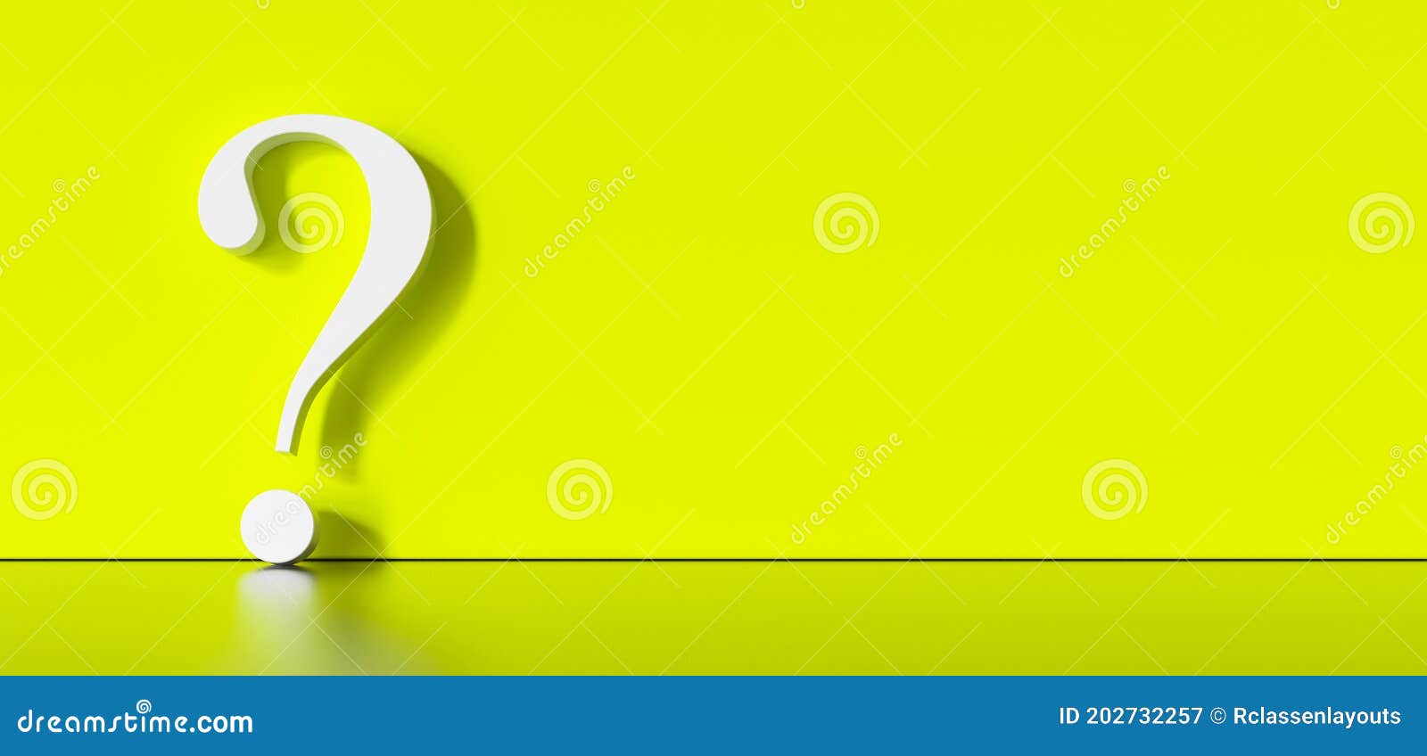 White Question Mark on a Green Background with Empty Copy Space on Left ...