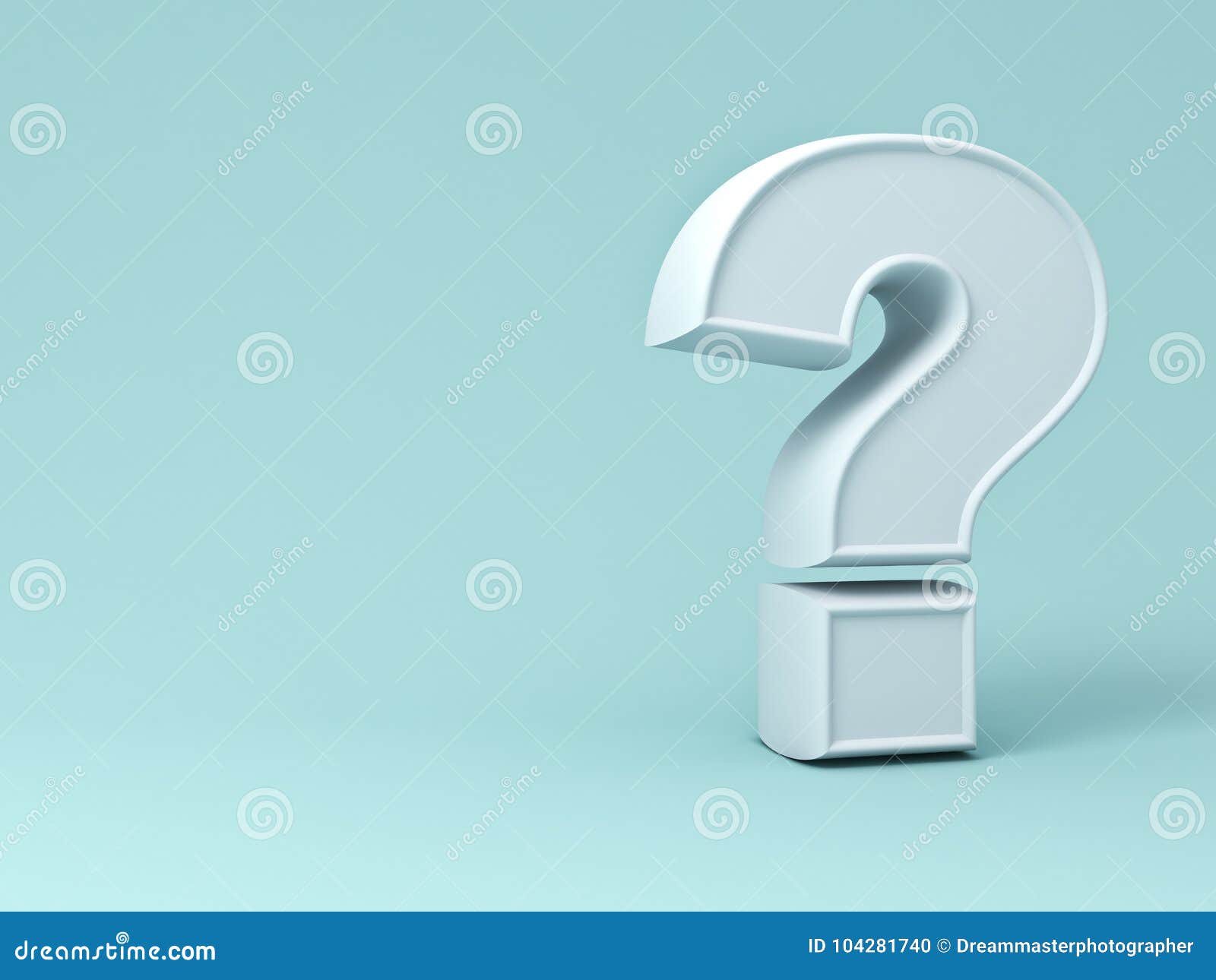 White Question Mark on Green Pastel Color Background with Blank Space ...