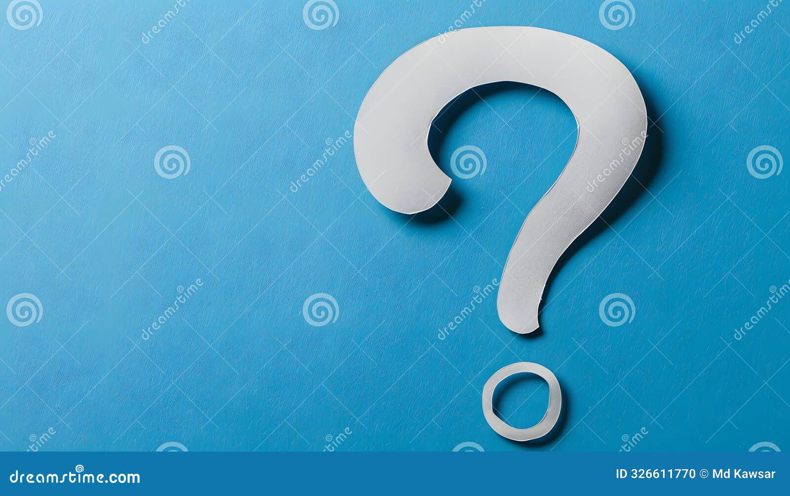 White Question Mark Paper Cutout on Blue Background Stock Illustration ...