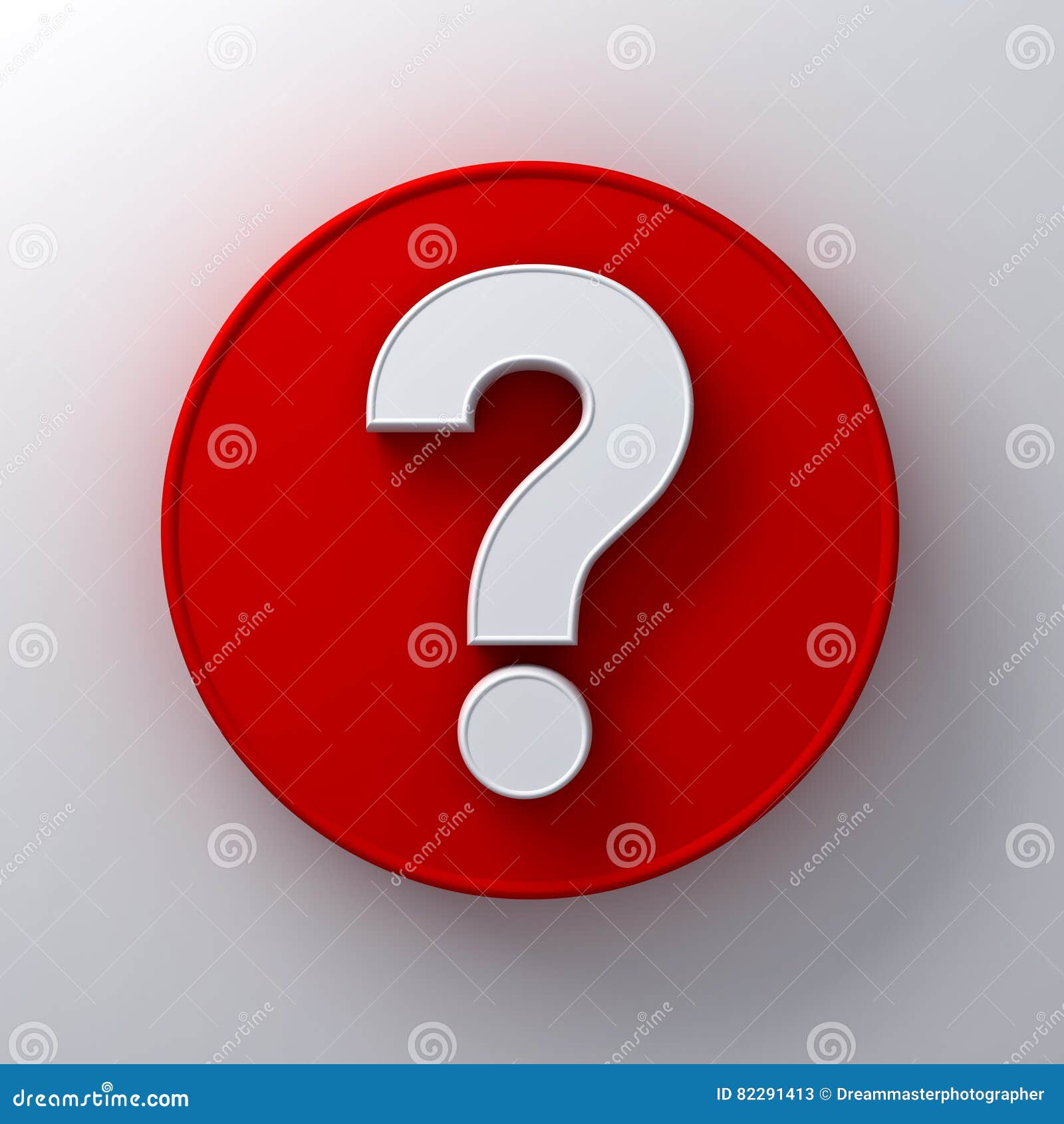 White Question Mark on Round Red Signboard Background Abstract with ...