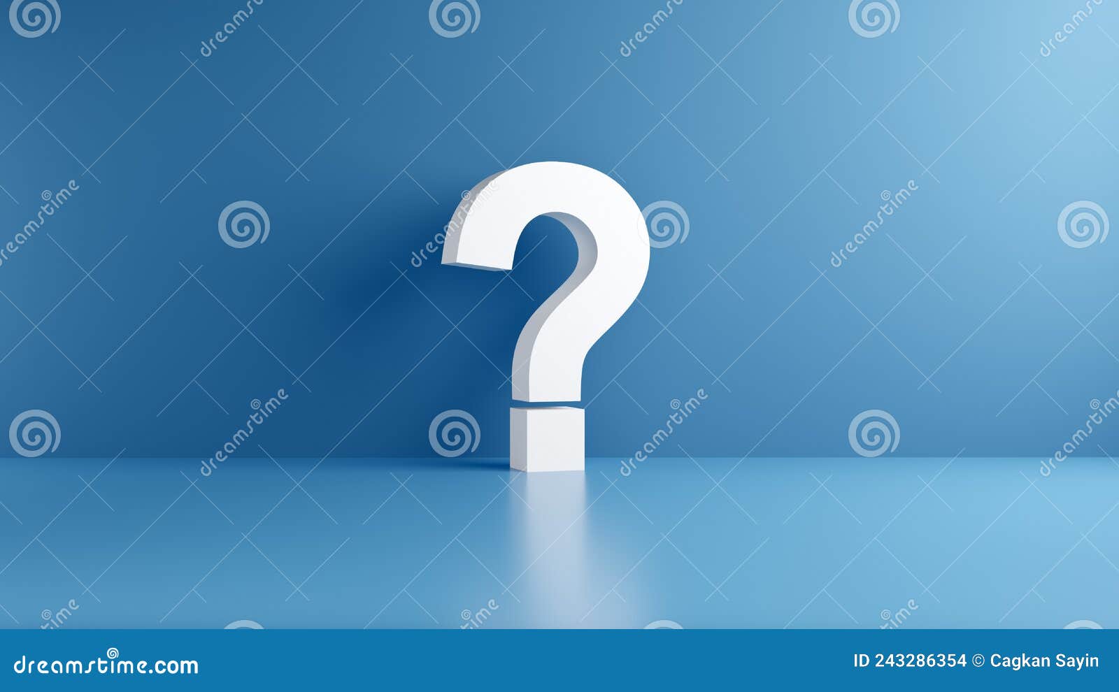 White Question Mark Symbol on Blue Background. Problem, Solution ...