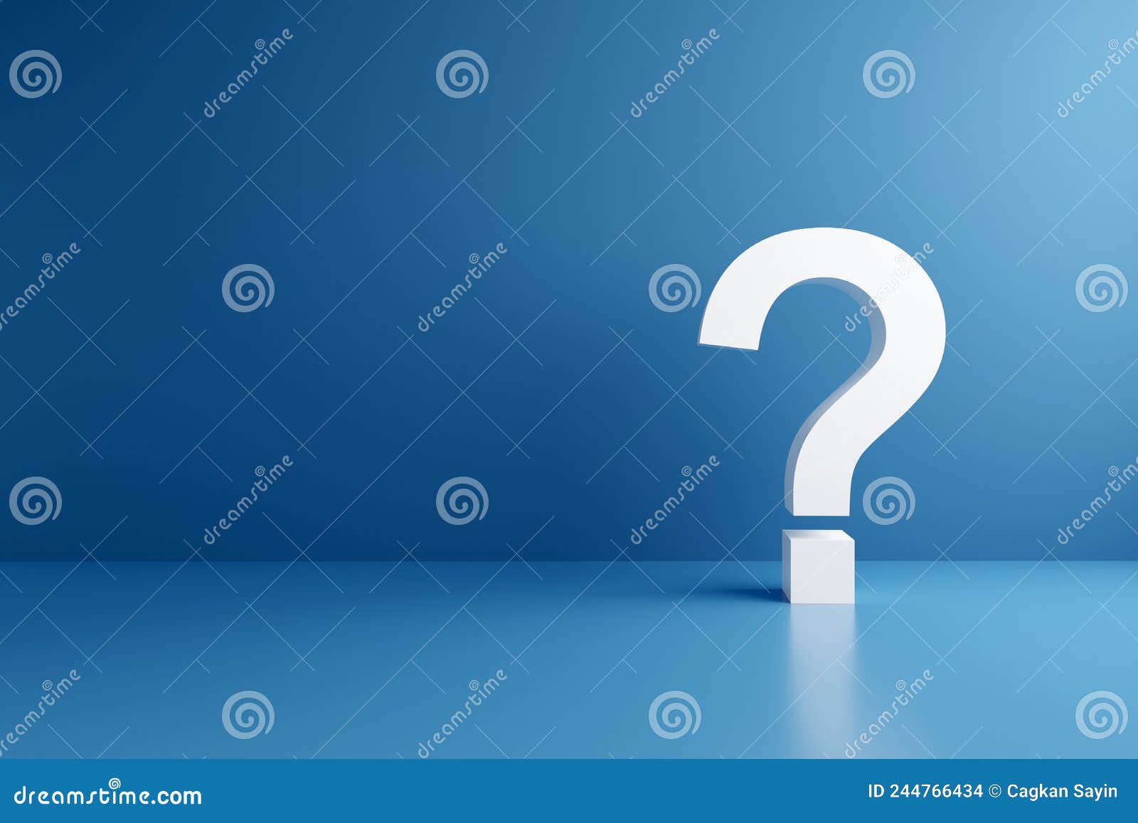 White Question Mark Symbol On Blue Background. Problem, Solution ...