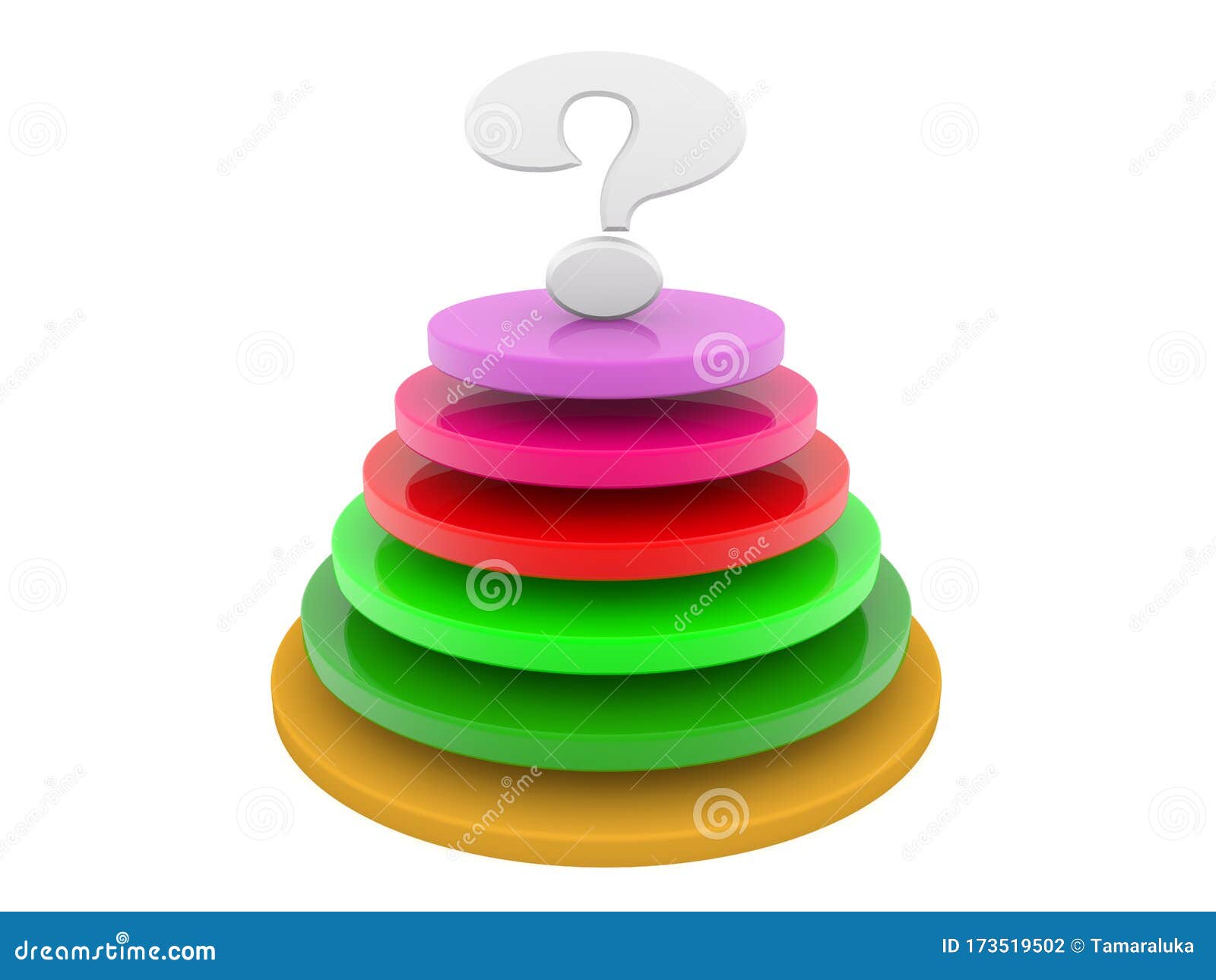 White Question Mark At The Top Of Colored Pyramid Stock Photo ...
