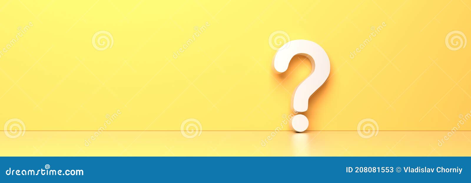 White Question Mark on Yellow Background with Empty Space on Left Side ...