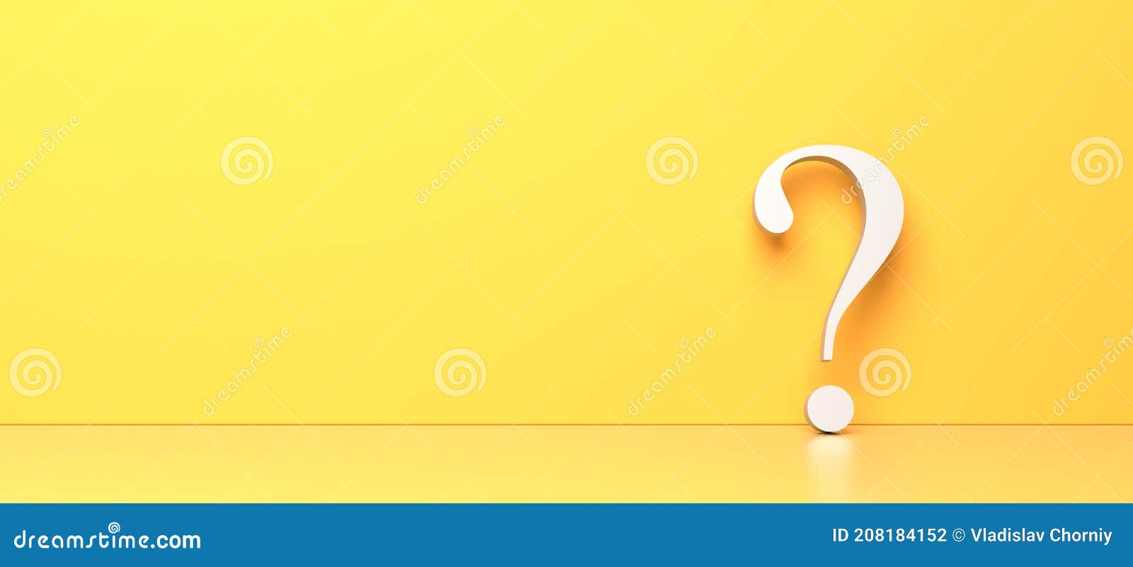 White Question Mark on Yellow Background with Empty Space on Left Side ...