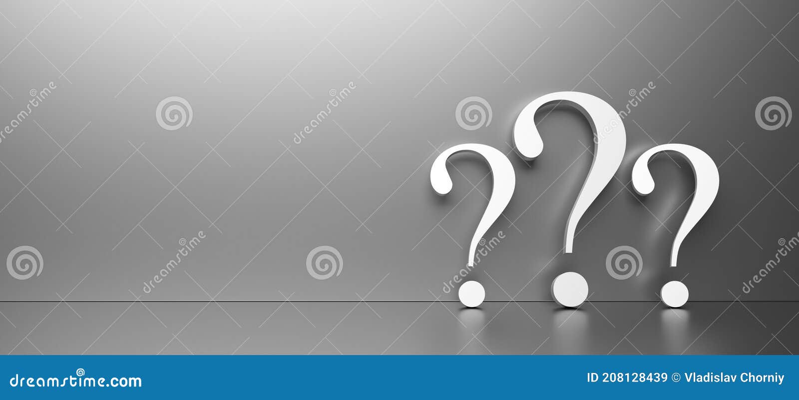 White Question Marks on Black Background with Empty Space on Left Side ...