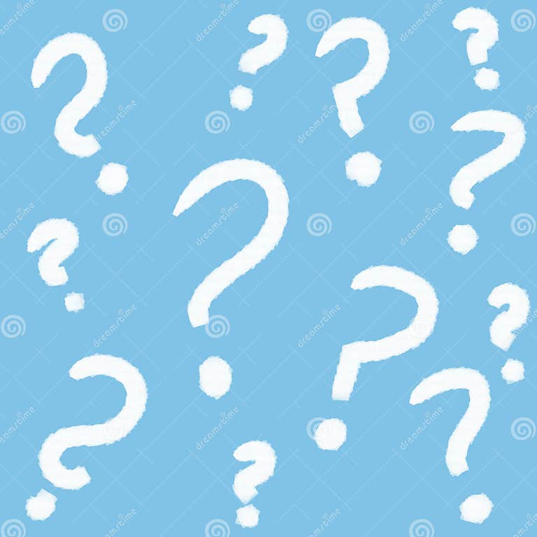 White Question Marks on Blue Background Stock Illustration ...