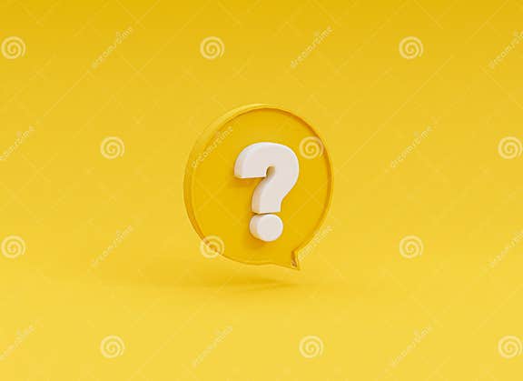 White Questions Mark Illustration Inside of Yellow Speech Bubble on ...