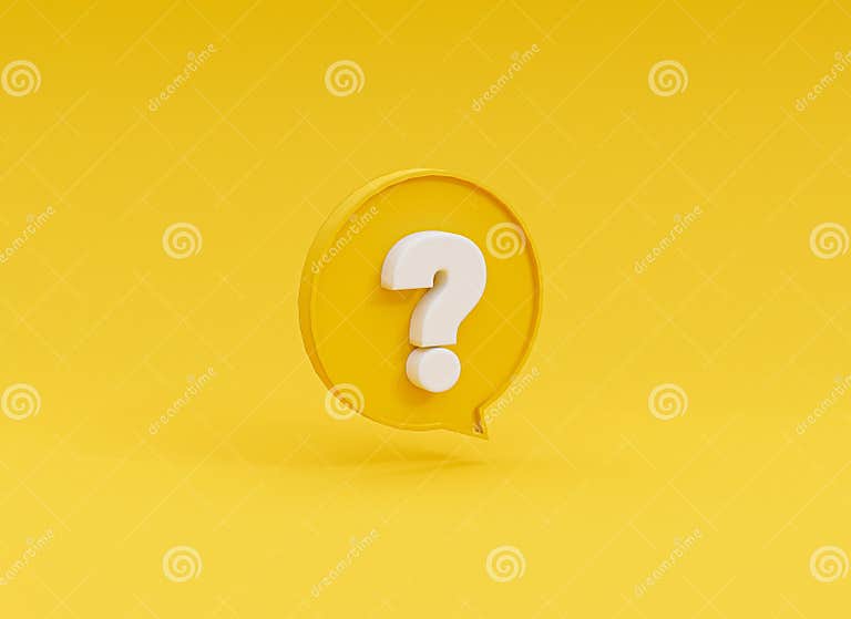 White Questions Mark Illustration Inside of Yellow Speech Bubble on ...