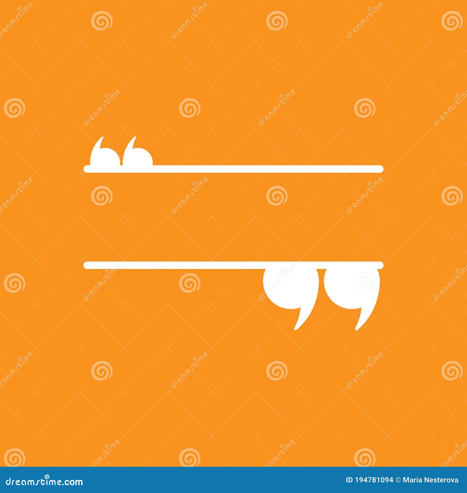 White Quote Marks Isolated on Red Background. Flat Reading Icon Stock ...