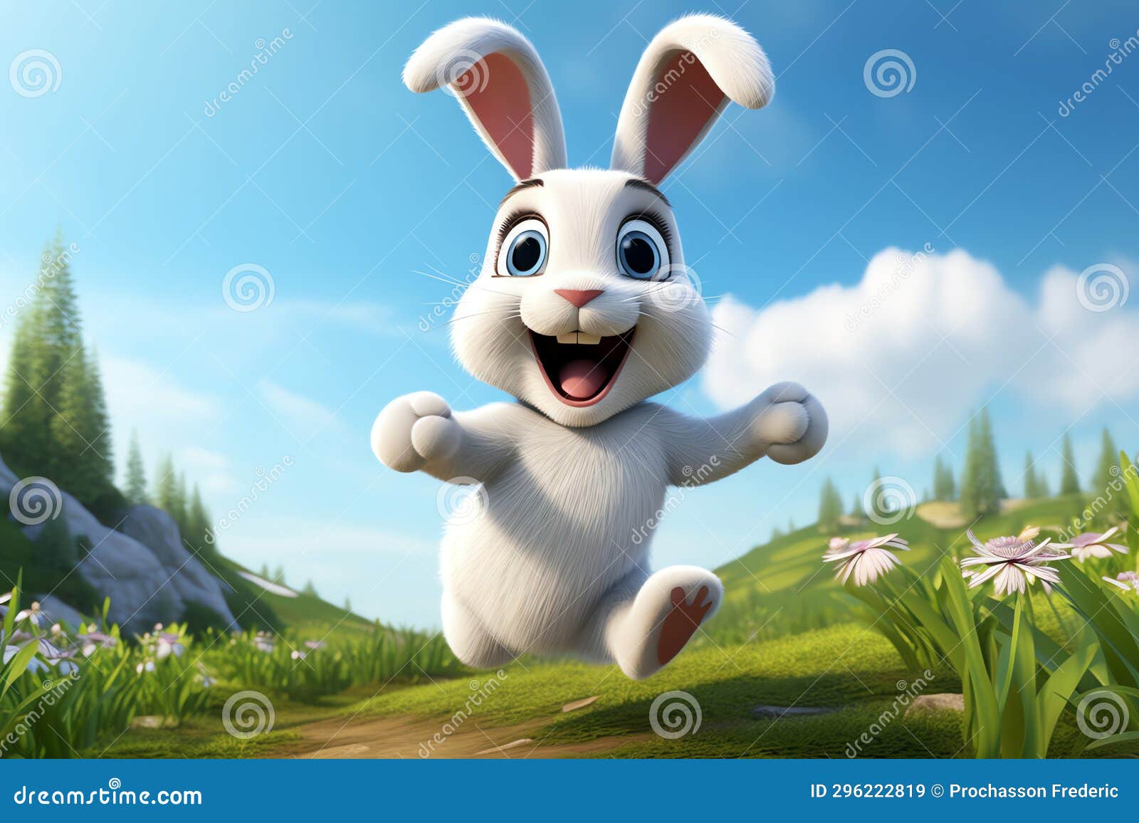 White rabbit, AI generated stock illustration. Illustration of outdoor ...
