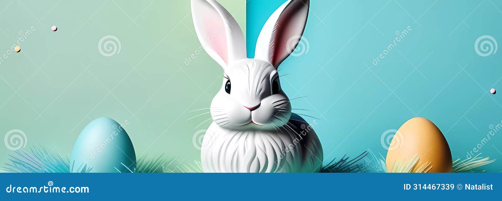 White Rabbit, Banner. Generative AI Stock Illustration - Illustration ...