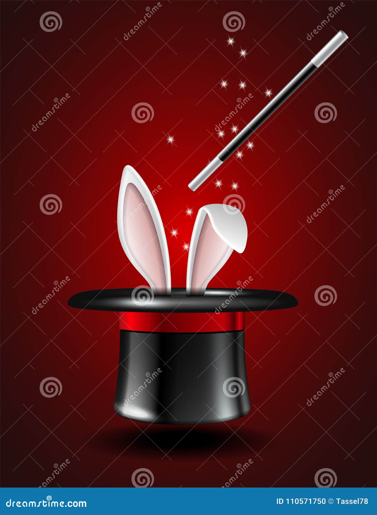 White Rabbit Ears Appear from the Magic Hat Stock Vector - Illustration ...