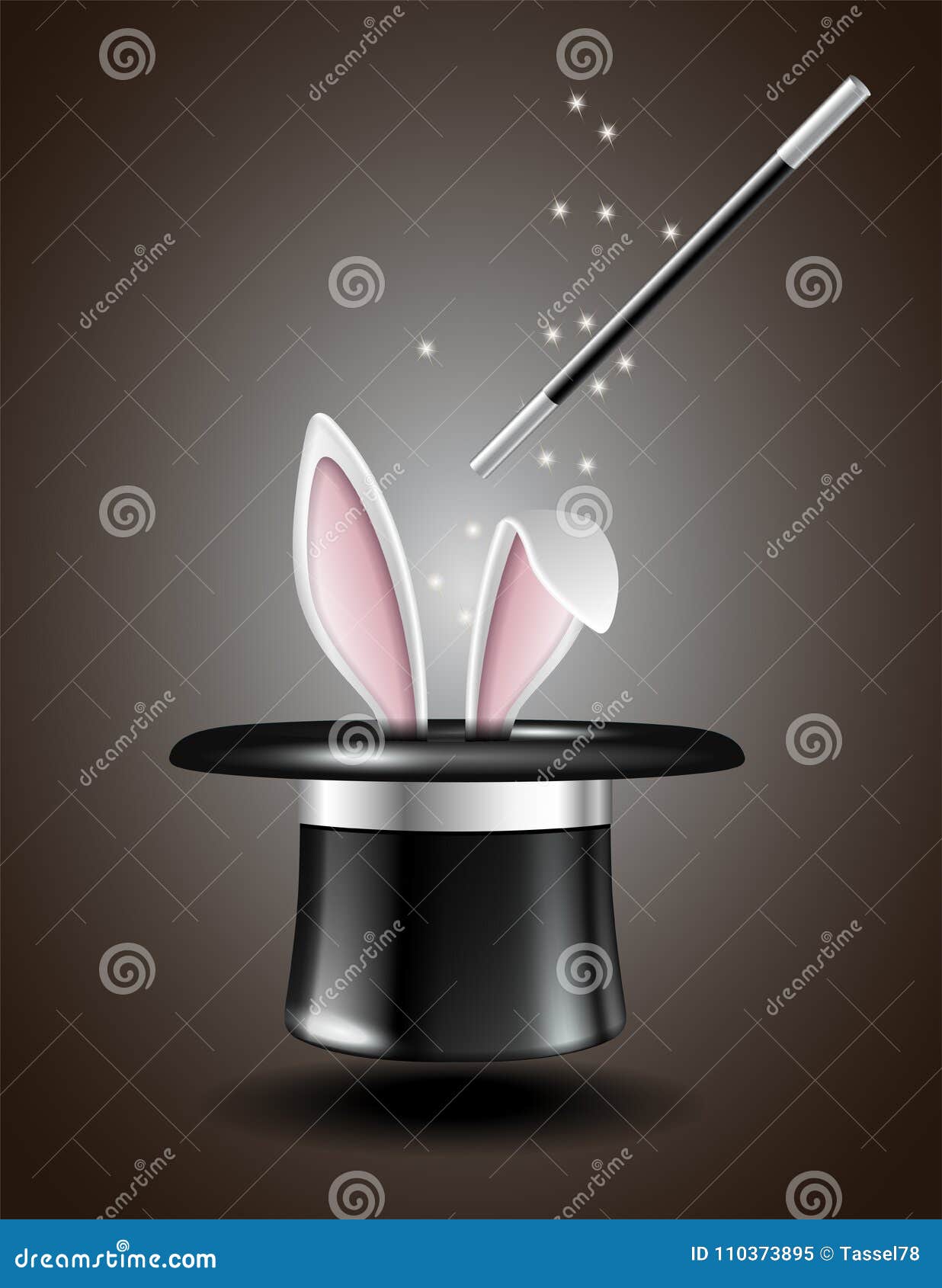 White Rabbit Ears Appear from the Magic Hat Stock Vector - Illustration ...