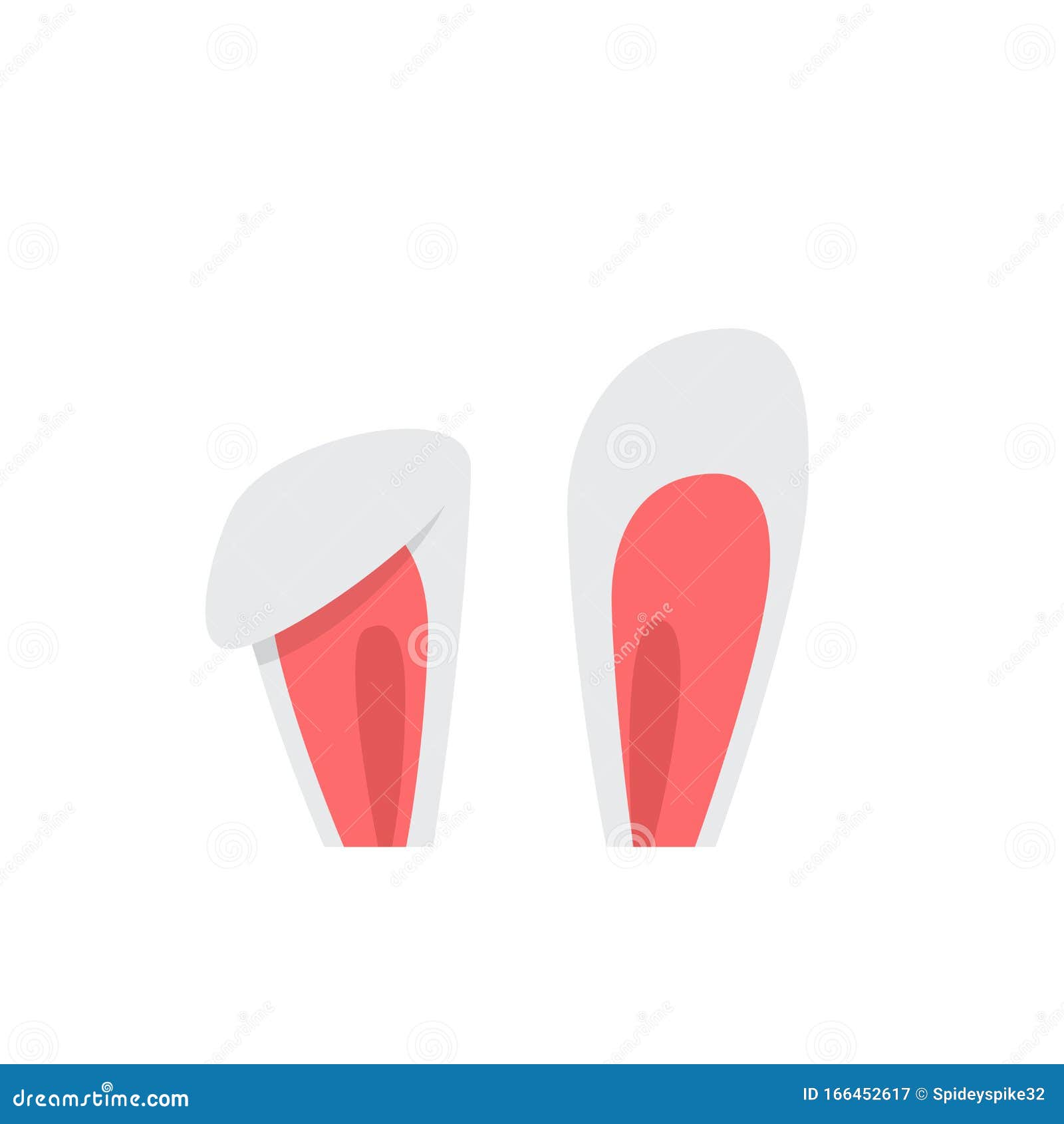 White Rabbit Ears. Isolated Vector Illustration Stock Vector ...