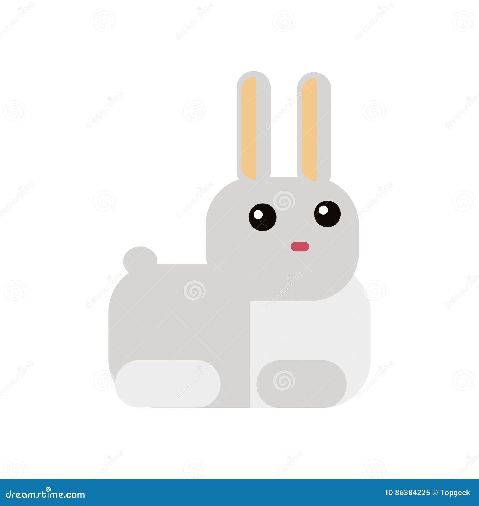 White Rabbit in Flat Style stock vector. Illustration of shadow - 86384225