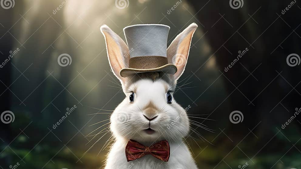 White rabbit in the forest stock image. Image of forest - 305078471