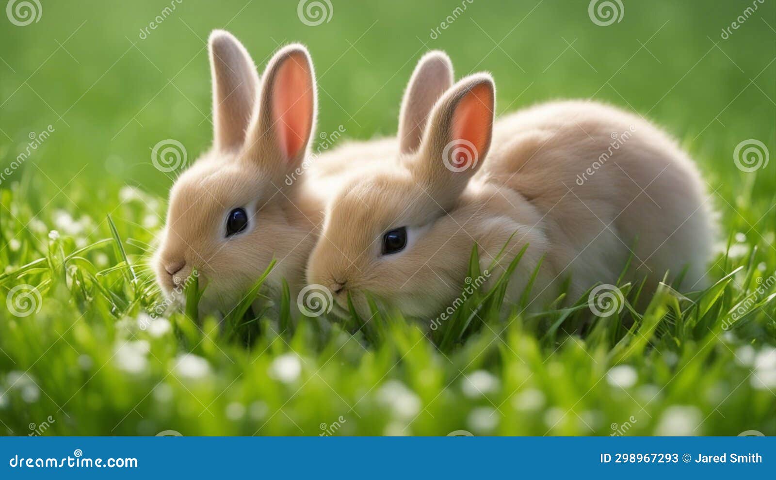White Rabbit on Green Grass Two Rabbits in the Grass Bunnies, Bunny ...