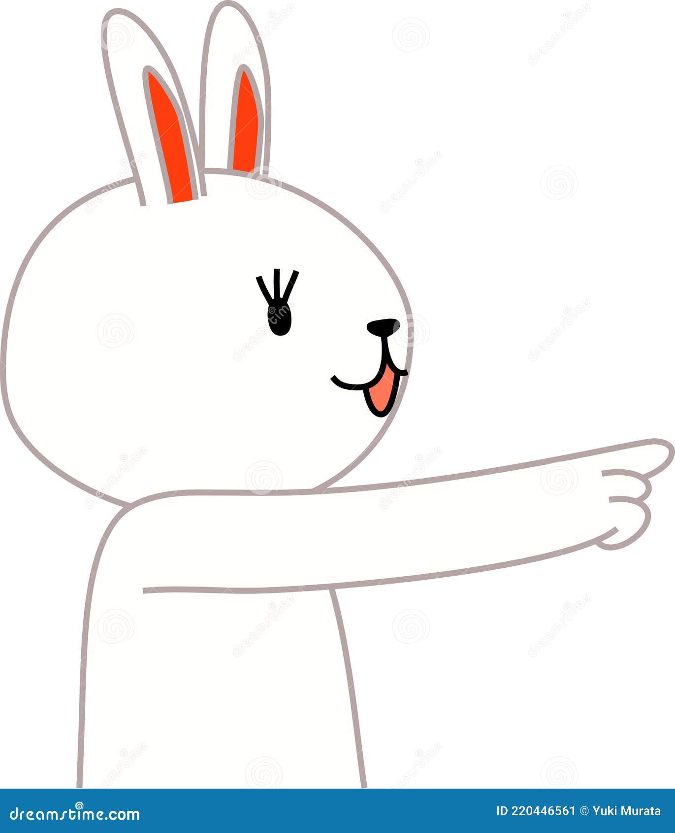 White Rabbit that Guides You by Pointing Your Finger Stock Vector ...