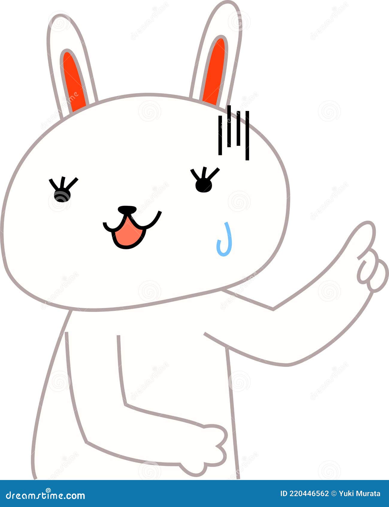 White Rabbit that Guides You by Pointing Your Finger Stock Vector ...