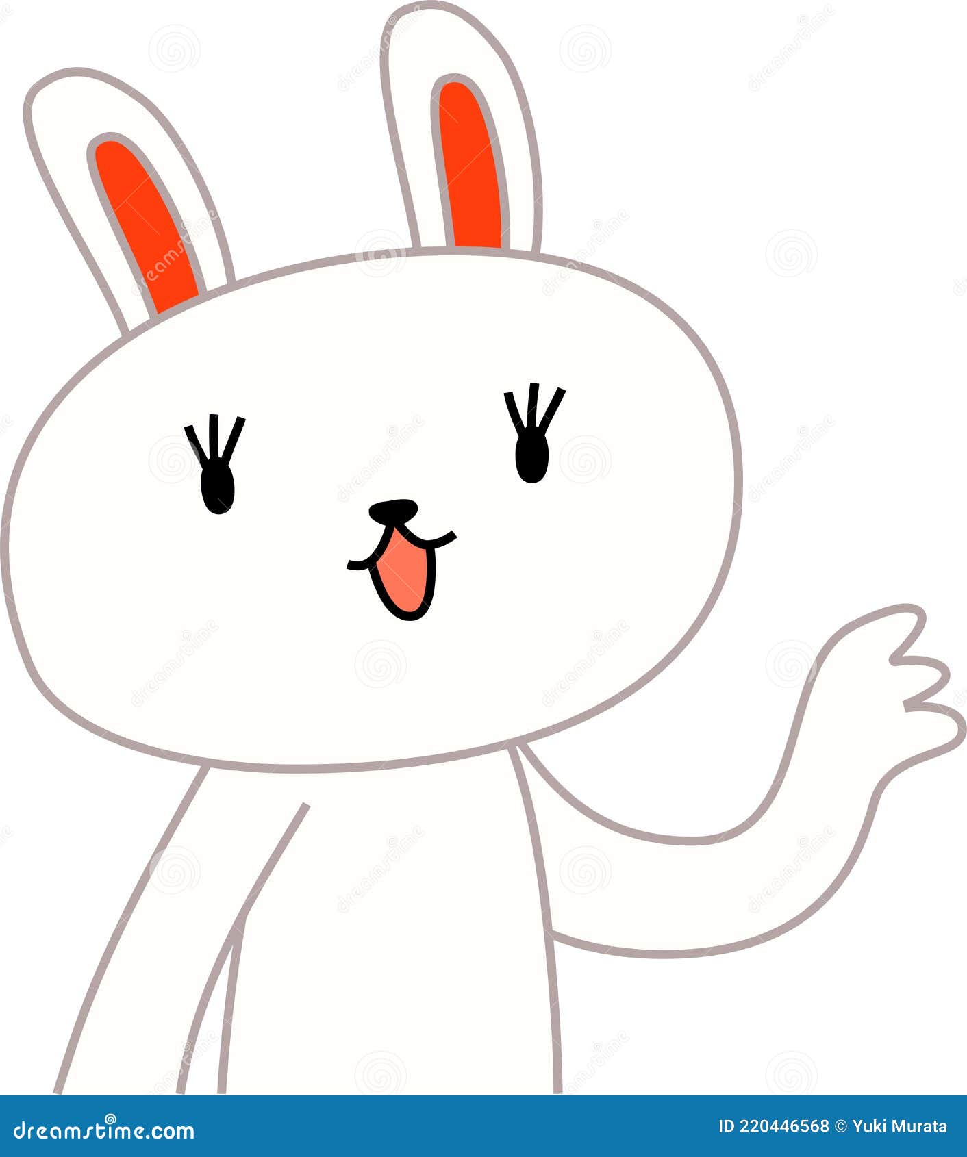 White Rabbit that Guides You by Pointing Your Finger Stock Vector ...
