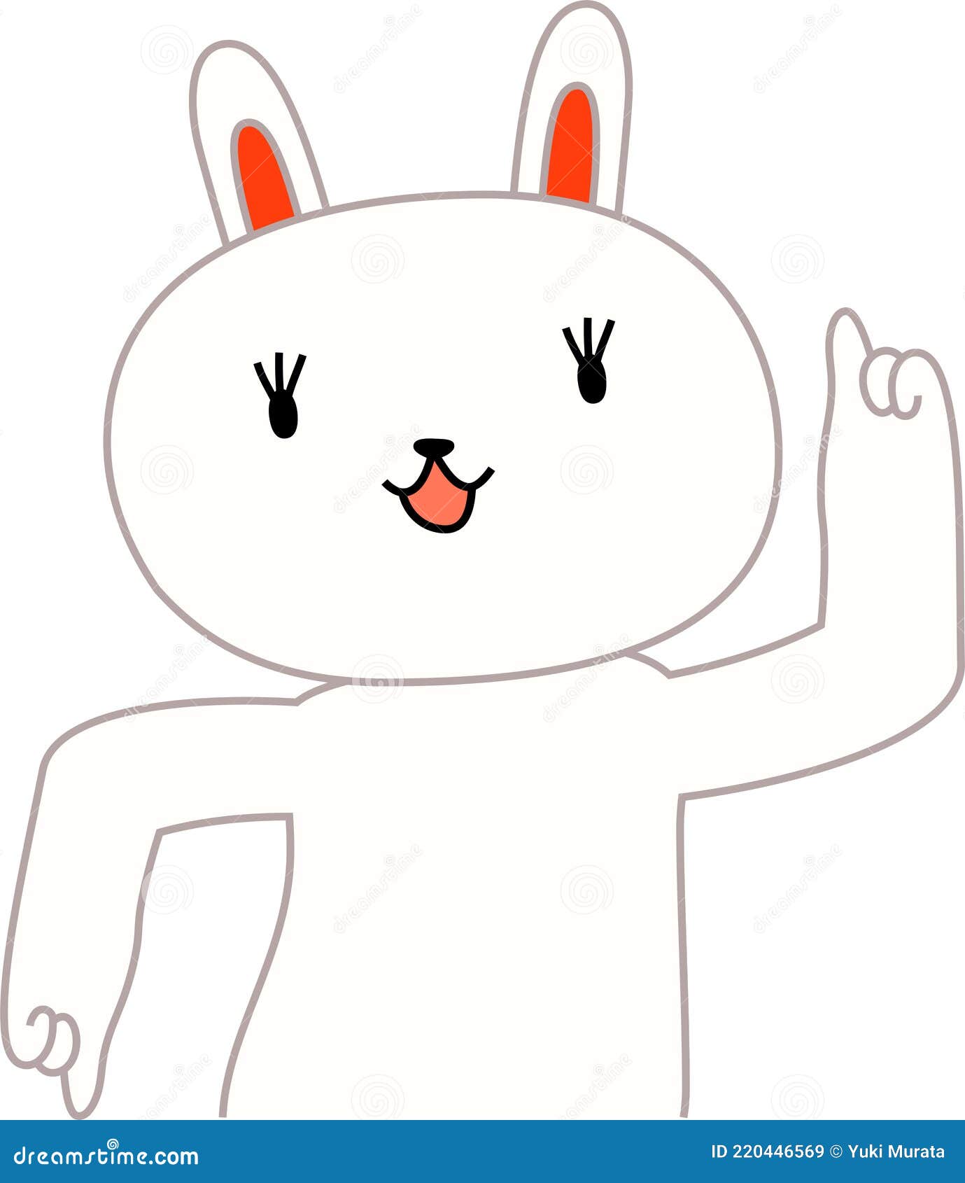 White Rabbit that Guides You by Pointing Your Finger Stock Vector ...