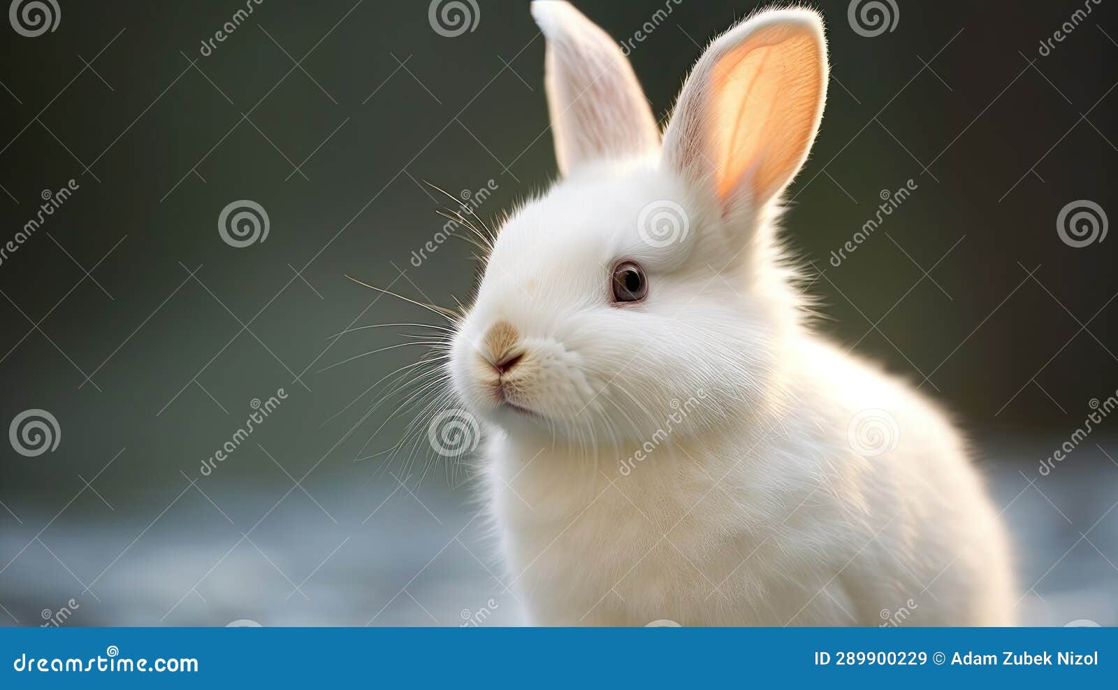 A White Rabbit with Long Ears Stock Illustration - Illustration of ...