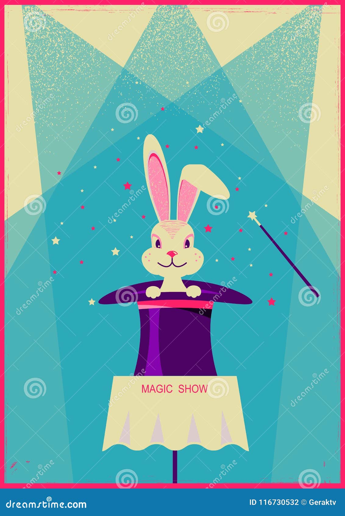 Rabbit In Magical Hat Cartoon Vector | CartoonDealer.com #5825855