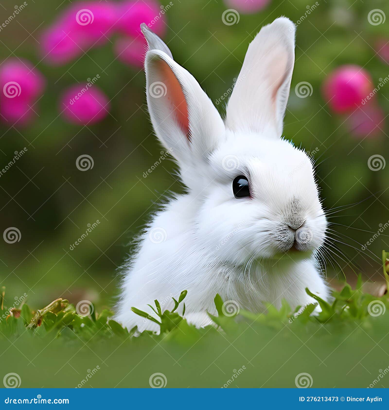 White rabbit in nature stock illustration. Illustration of whiskers ...