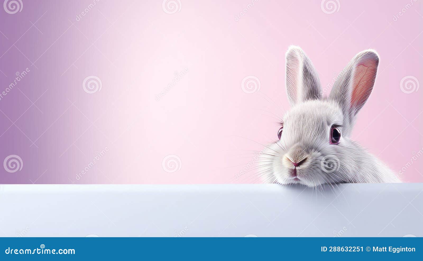 Photo of a Curious White Rabbit Peering Over a Wall Stock Illustration ...