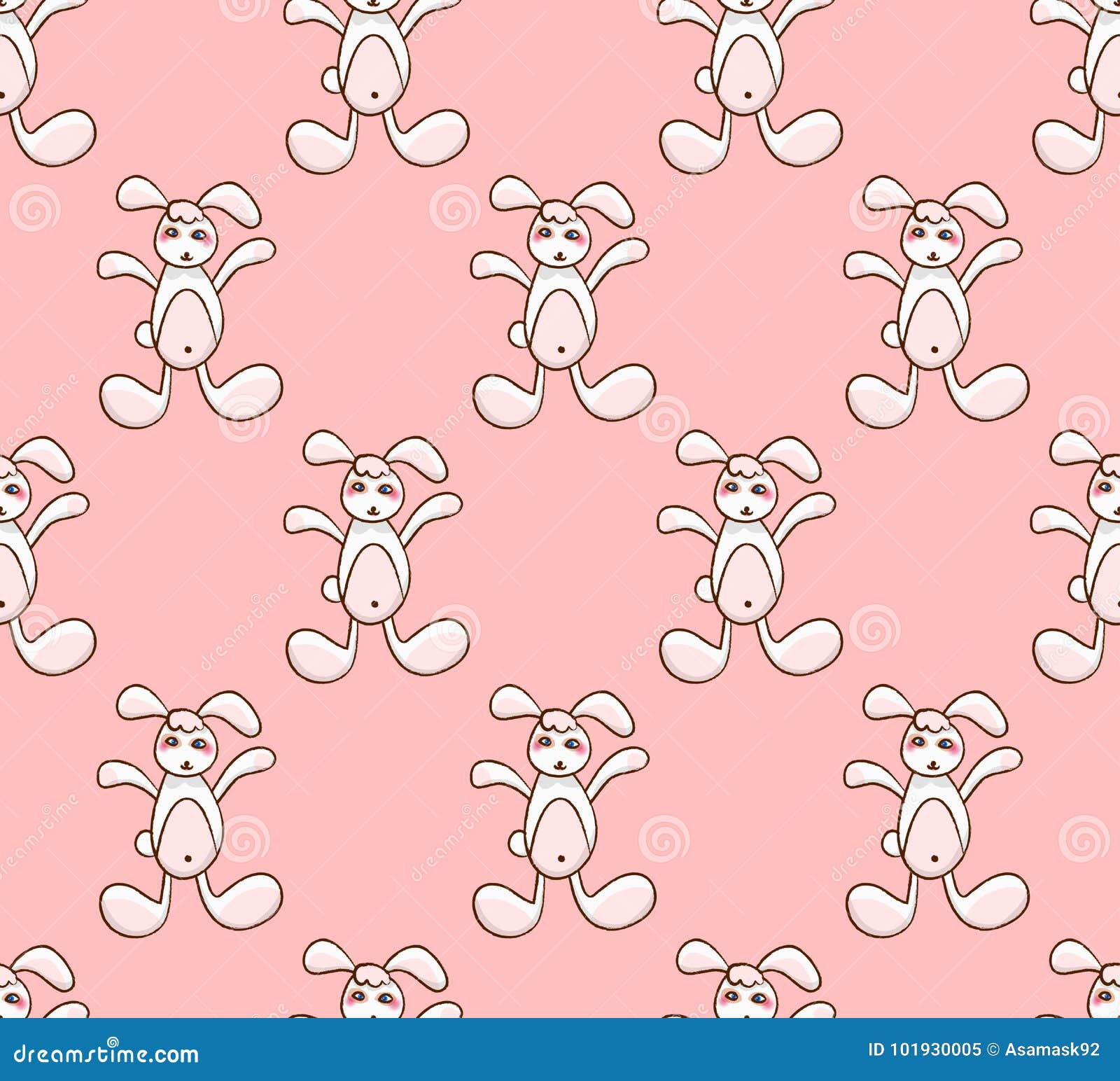 White Rabbit on Pink Background. Vector Illustration. Stock Vector ...