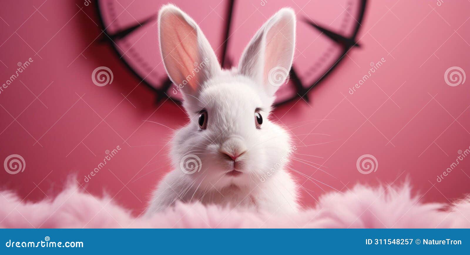 White Rabbit with Pink Bow White Rabbit on Pink White Rabbit on Pink ...