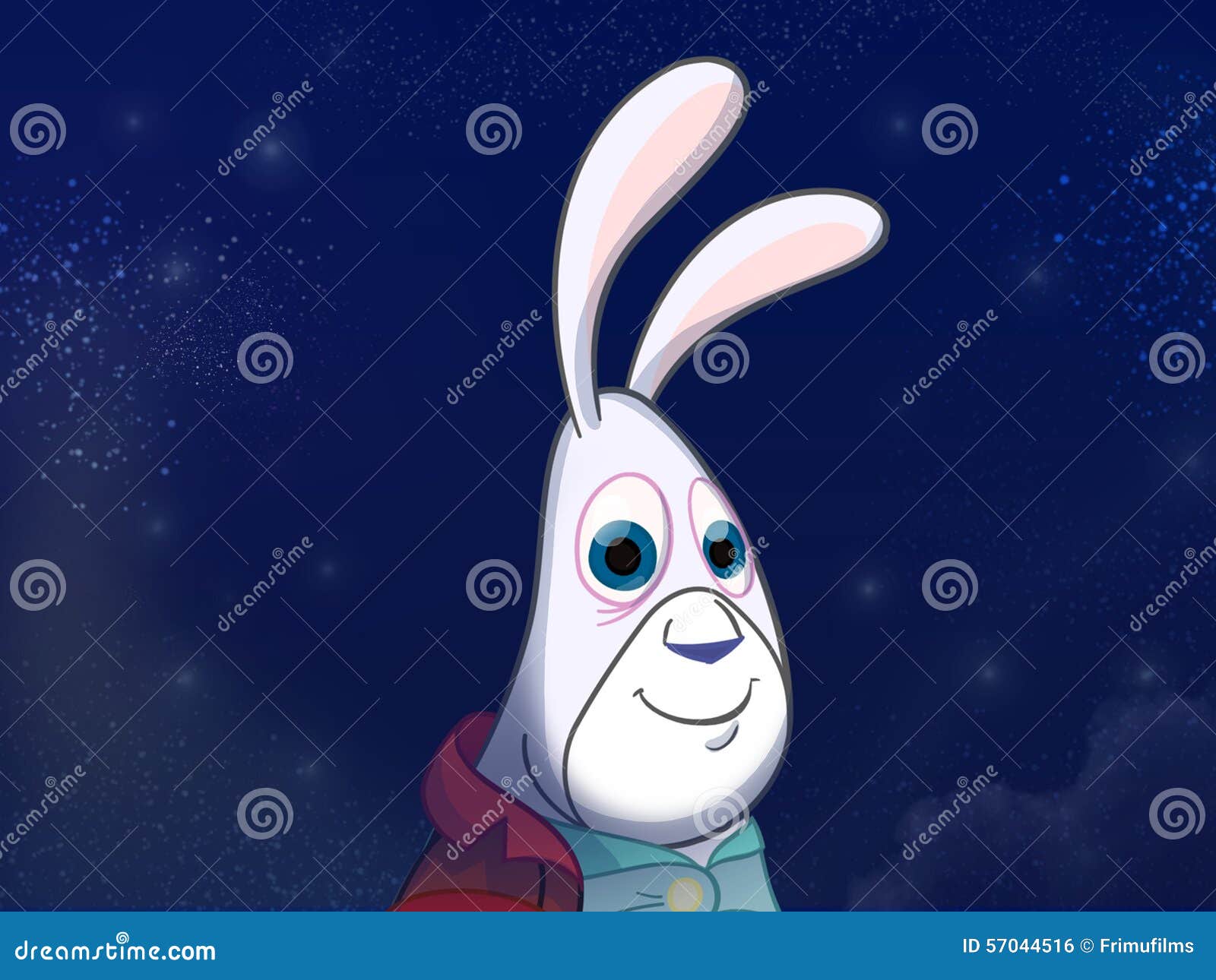 White Rabbit in Red Jacket. Stock Illustration - Illustration of stars ...