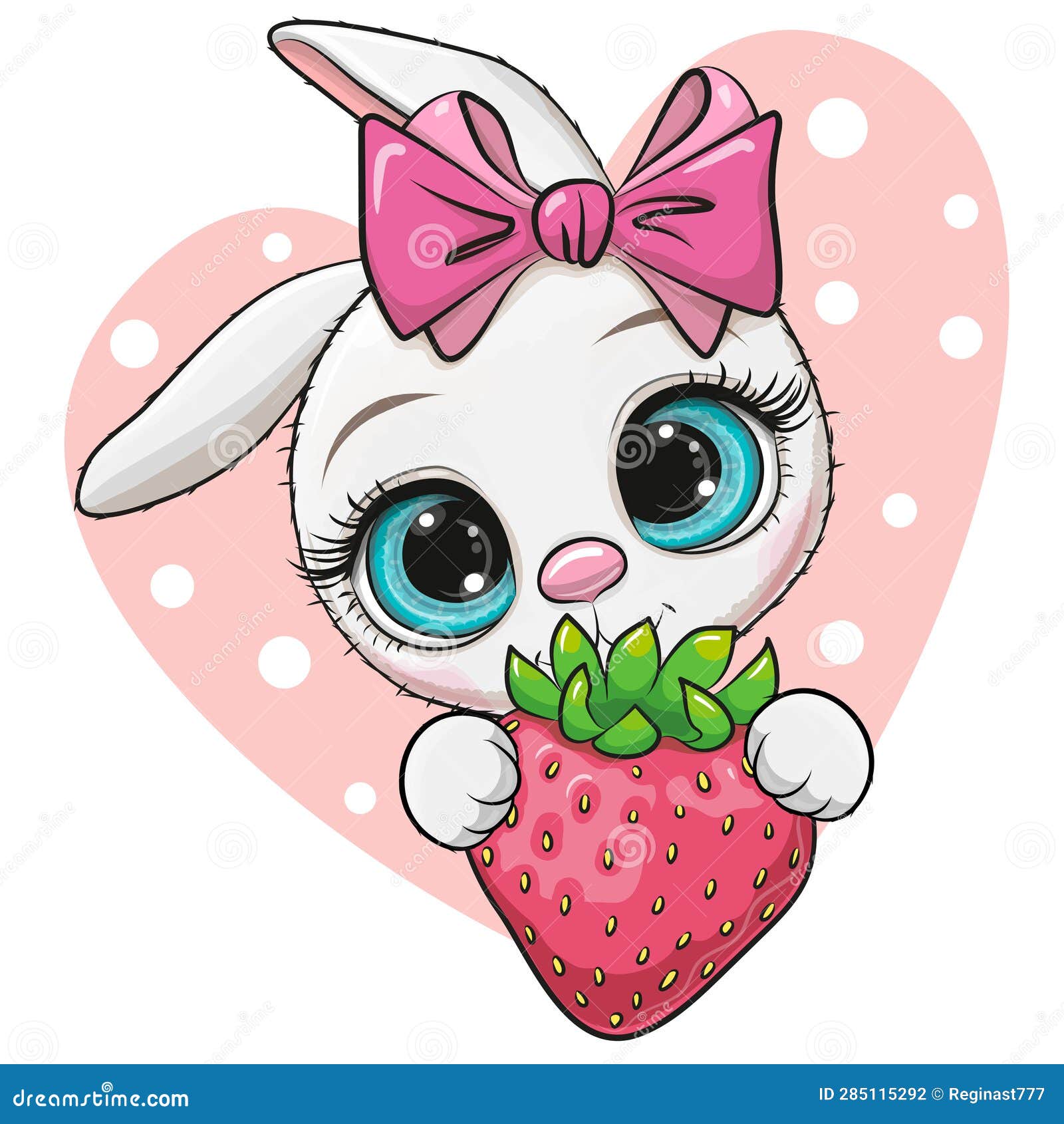 Rabbit Strawberry Big Silk Screen A4 Template Cm Vector Illustration ...