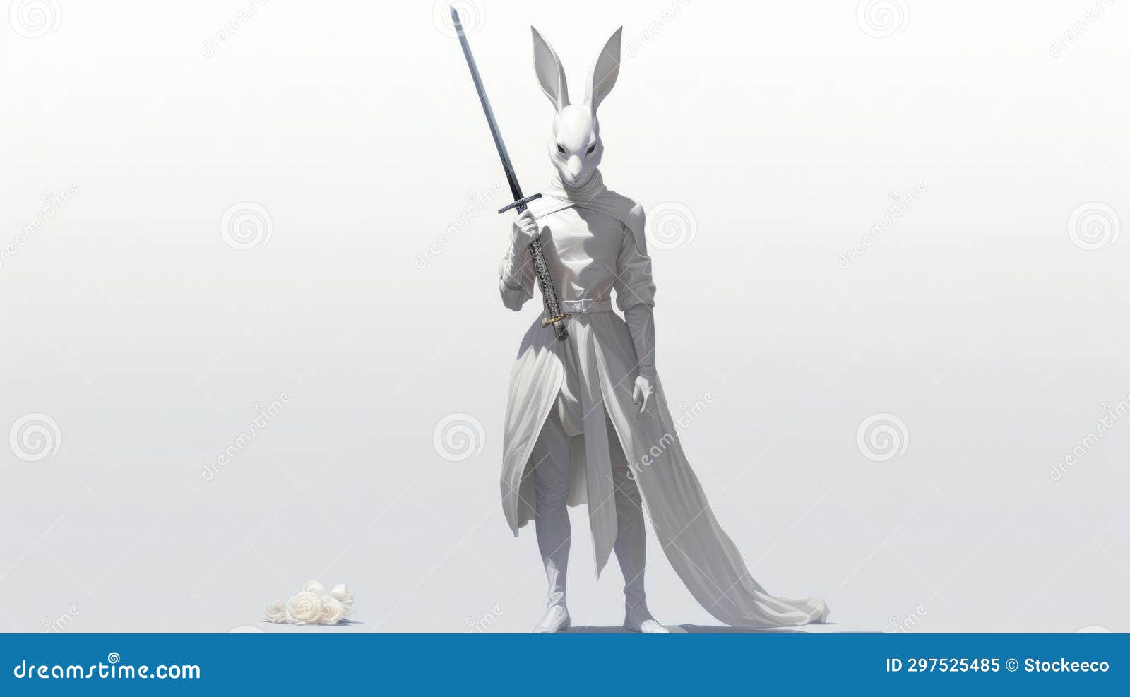 White Rabbit: a Stylish 3d Character with a Wolflike Sword Stock ...