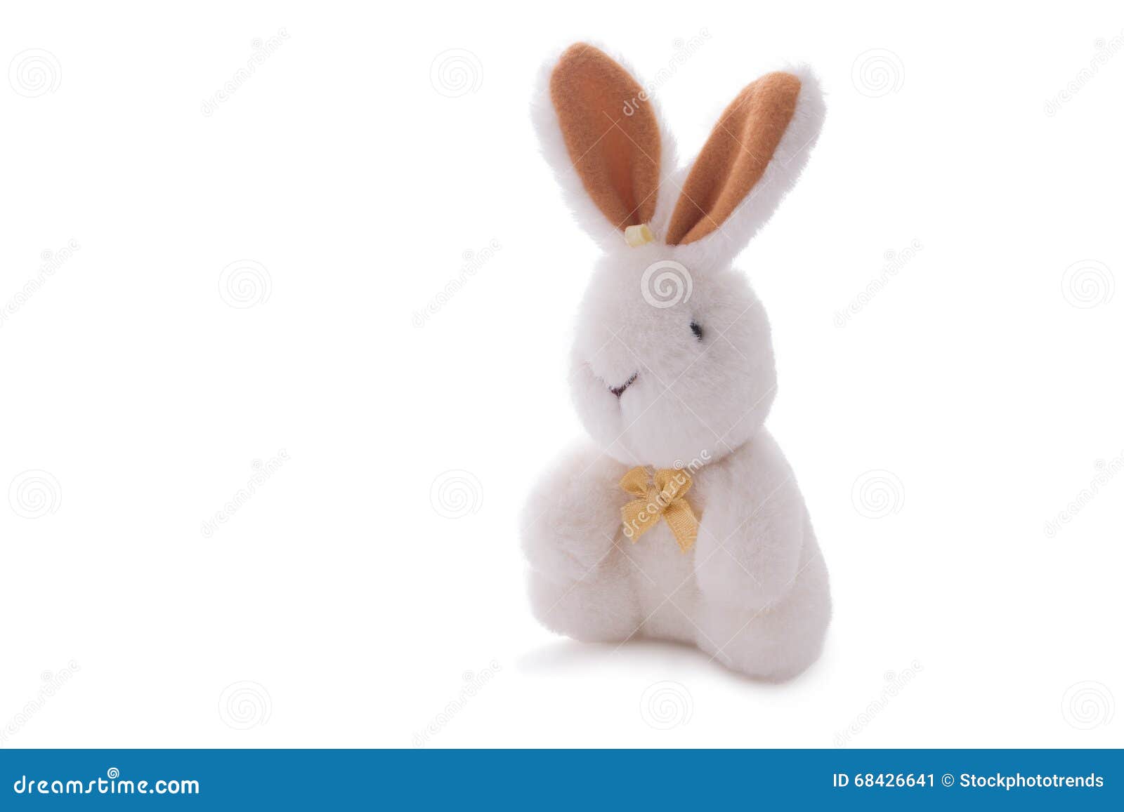 White Rabbit Toy Doll Isolated Over White. Stock Image - Image of ...