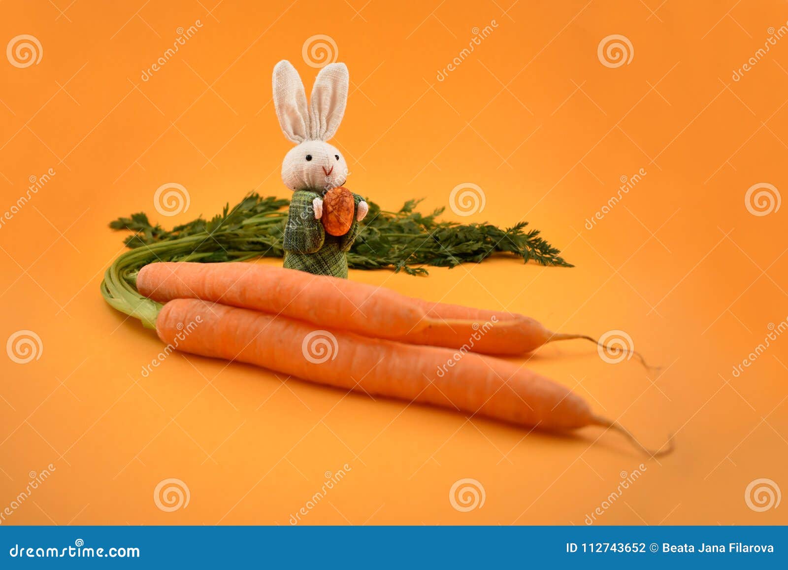 Easter Bunny with Carrot Stock Images Stock Photo - Image of colorful ...