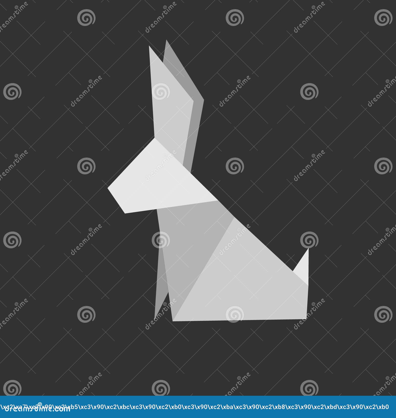 White Rabbit Triangle Vector Abstract Isolated on a Black Backgrounds ...