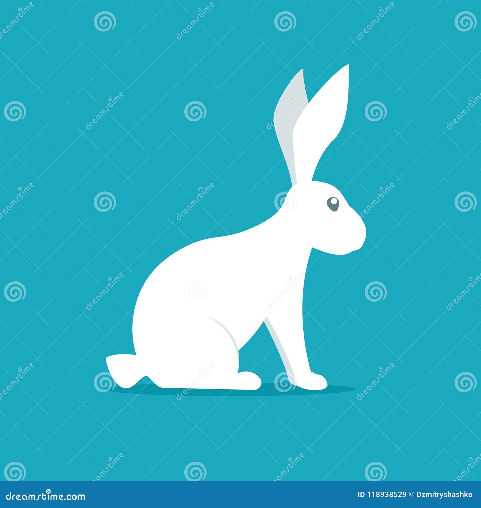 White rabbit vector stock vector. Illustration of fluff - 118938529
