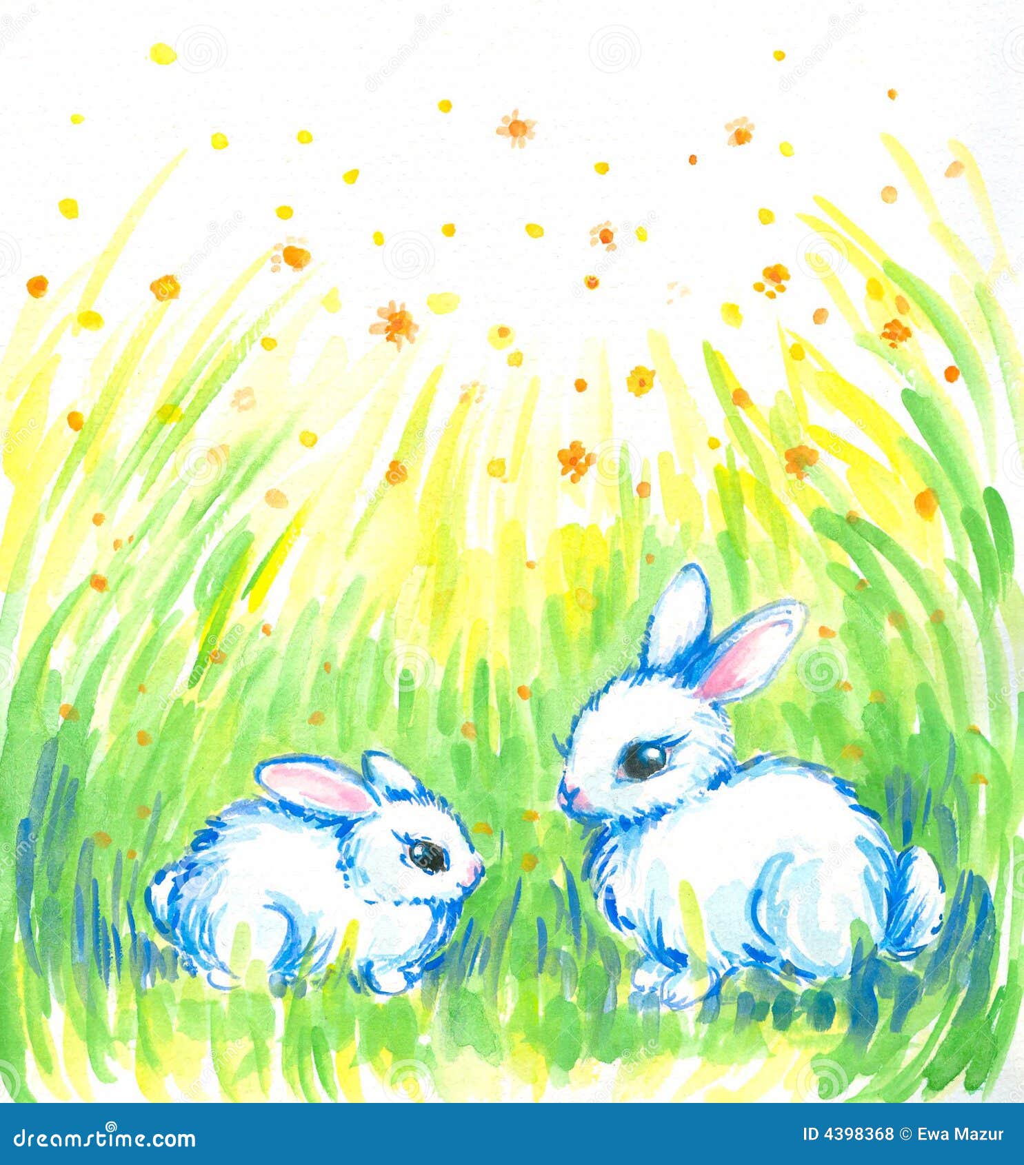 White rabbits stock illustration. Illustration of summer - 4398368