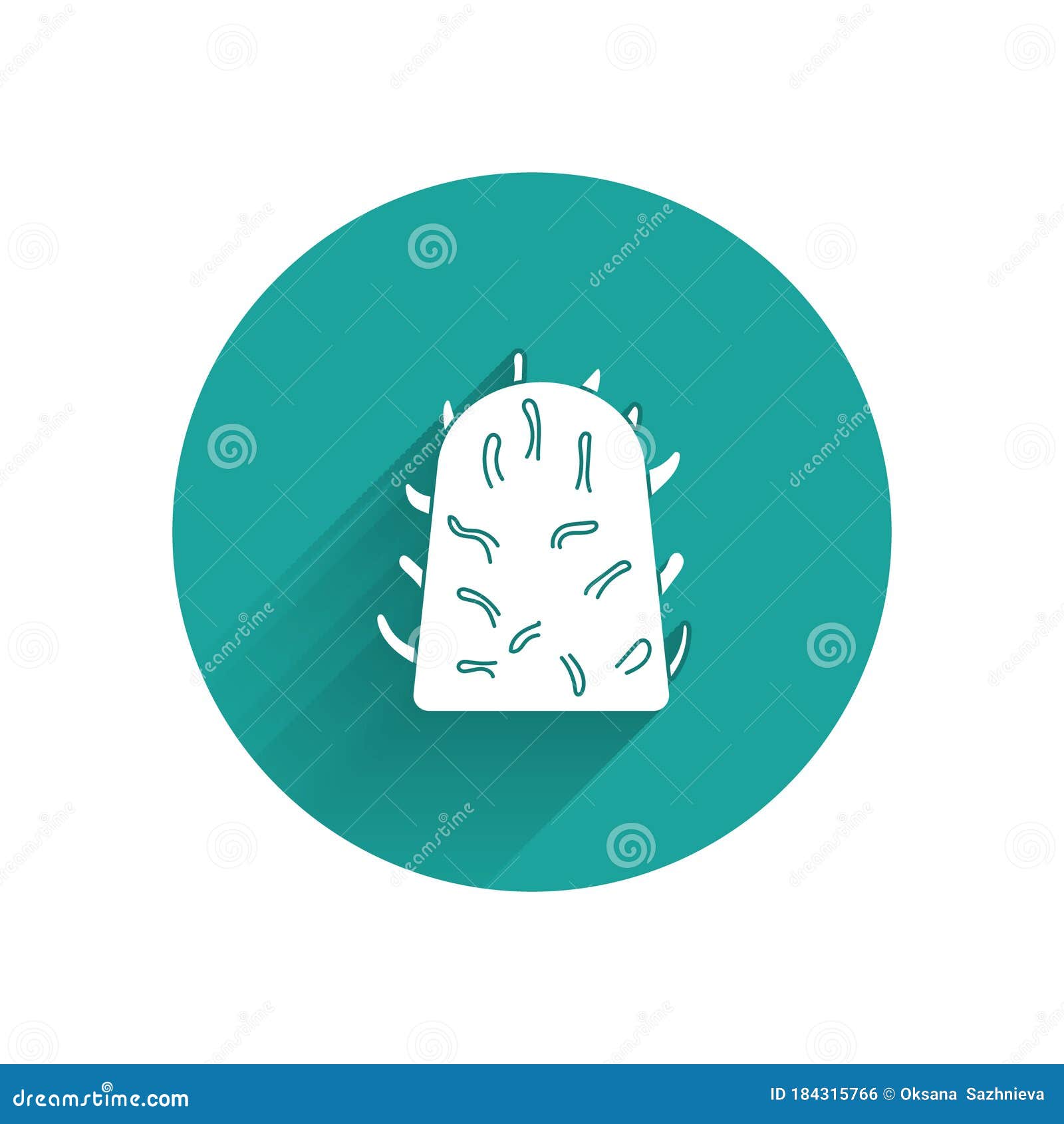 White Rabies Virus Disease Microorganisms Icon Isolated with Long ...