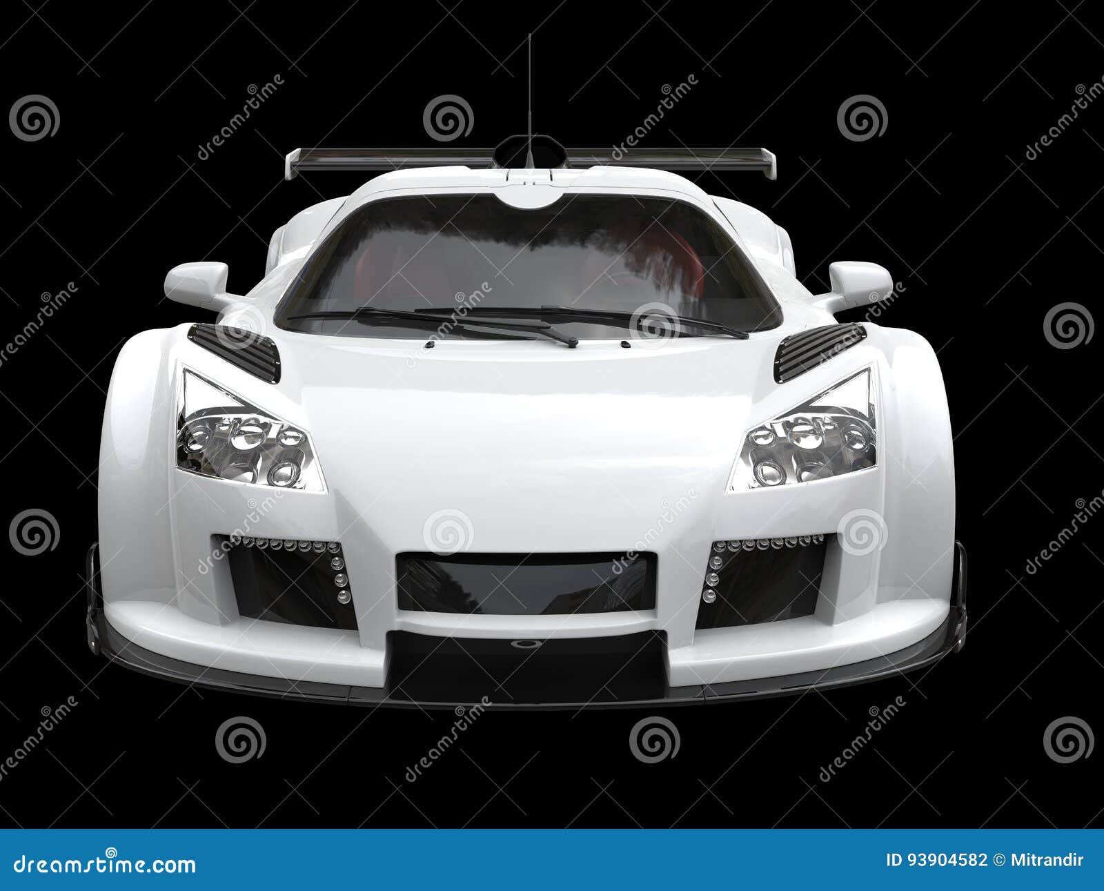 White Race Car - Front View Closeup Shot Stock Photo - Image of fast ...