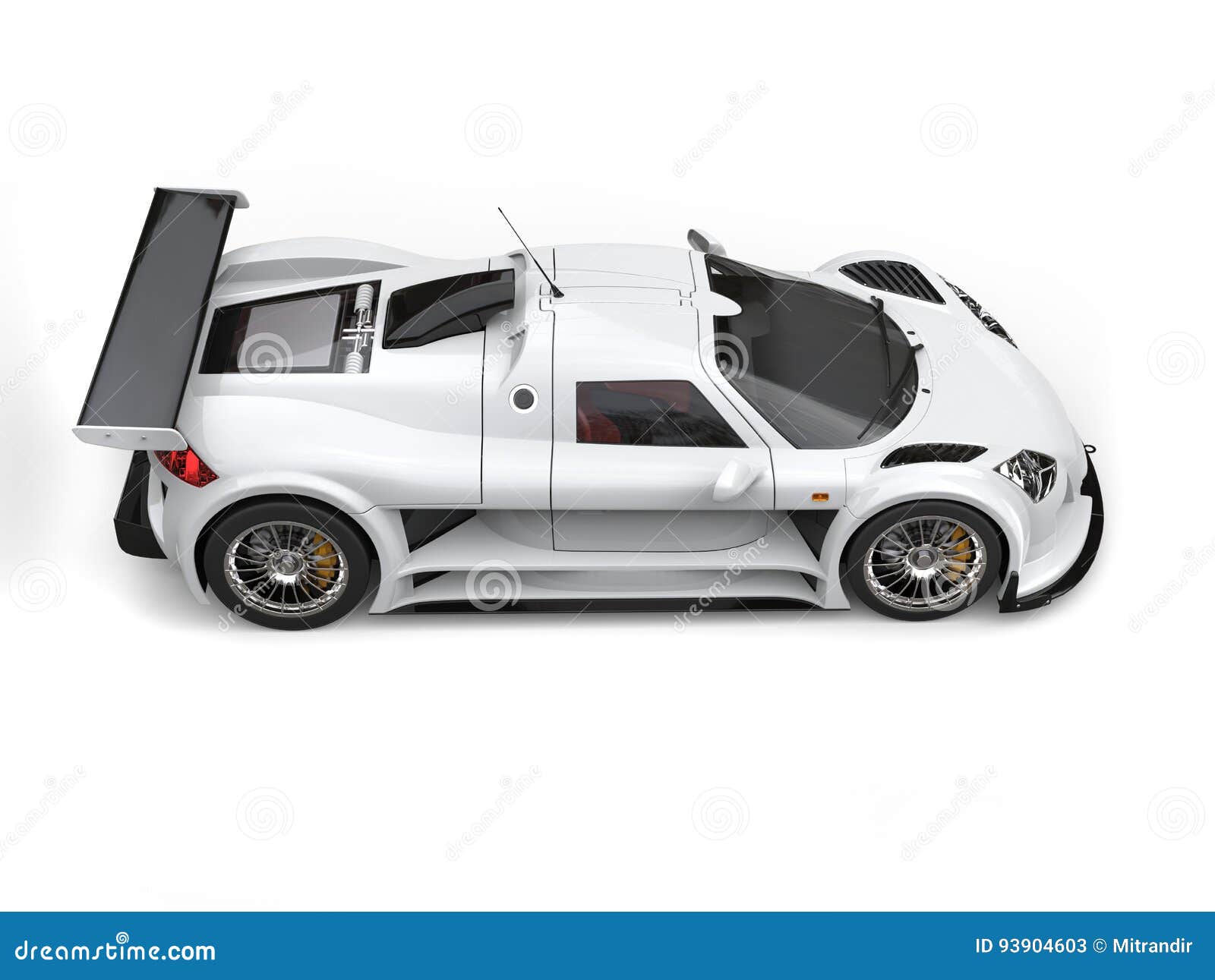White Racing Supercar - Top Down Side View Stock Illustration ...
