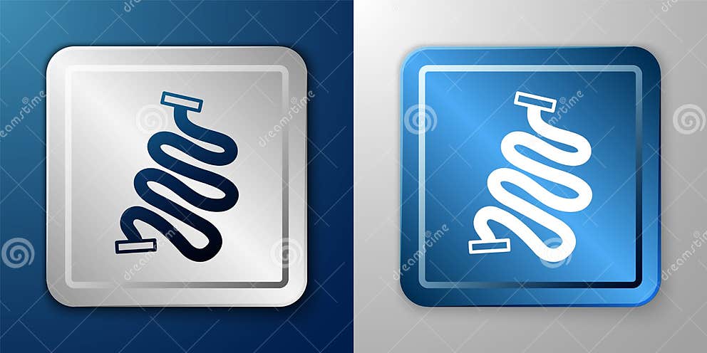 White Racing Track Icon Isolated on Blue and Grey Background. Silver ...