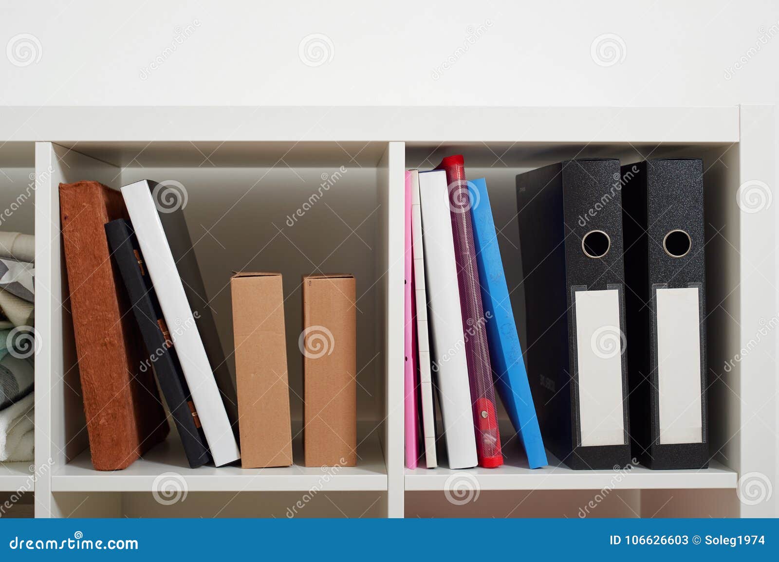 White Rack with Shelves Full of Stuff Stock Image - Image of consumer ...