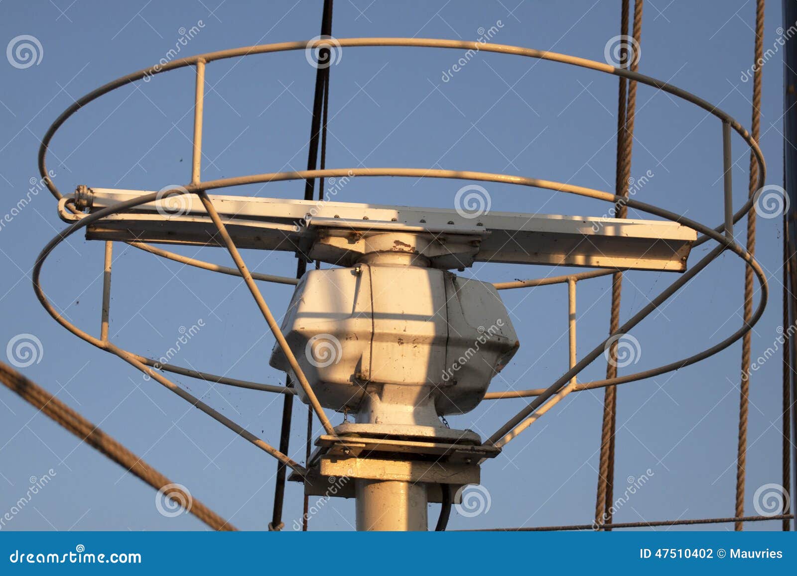 White radar on a boat stock photo. Image of luxury, boat - 47510402
