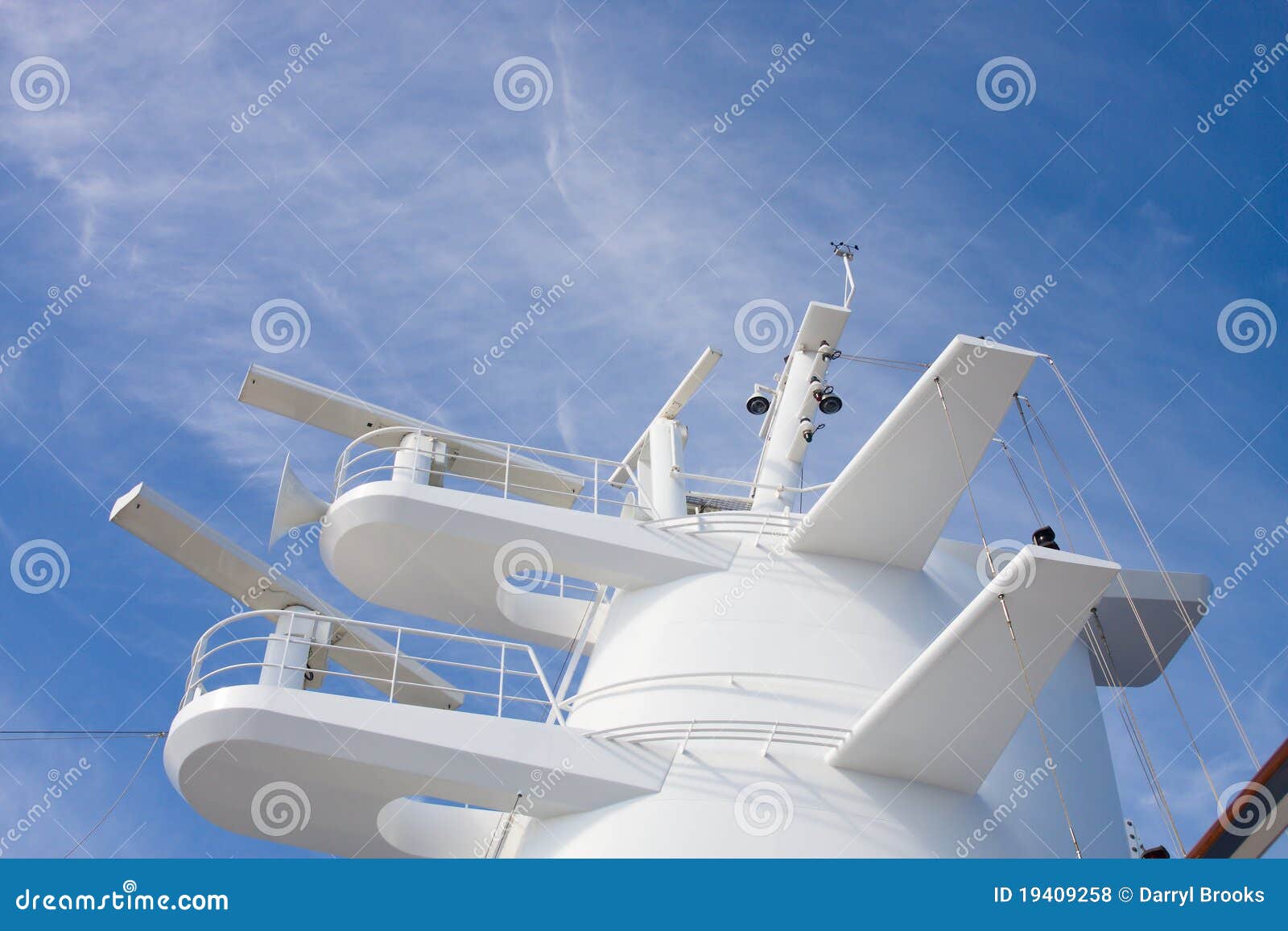 White Radar Tower on a Cruise Ship Stock Photo - Image of technology ...